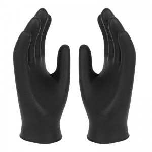 Polyco Finite Bodyguards Black Safety Gloves- Pack of 100 Gloves (50 ...
