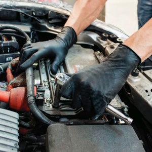 Polyco Finite Bodyguards Black Safety Gloves- Pack of 100 Gloves (50 ...