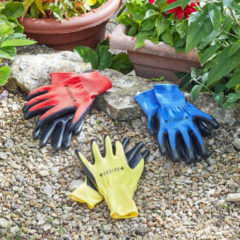 Briers Ribbed Smart Grips Gardening Gloves (Pack of 3) - SafetyGloves.co.uk