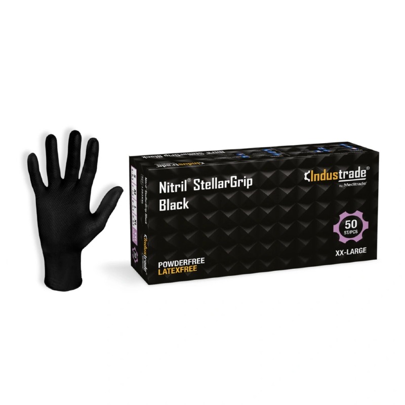 Meditrade StellarGrip Black Gloves - SafetyGloves.co.uk