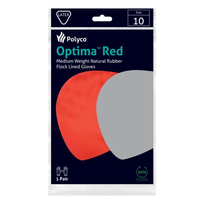 Polyco Optima Rubber Gloves (Red) - SafetyGloves.co.uk