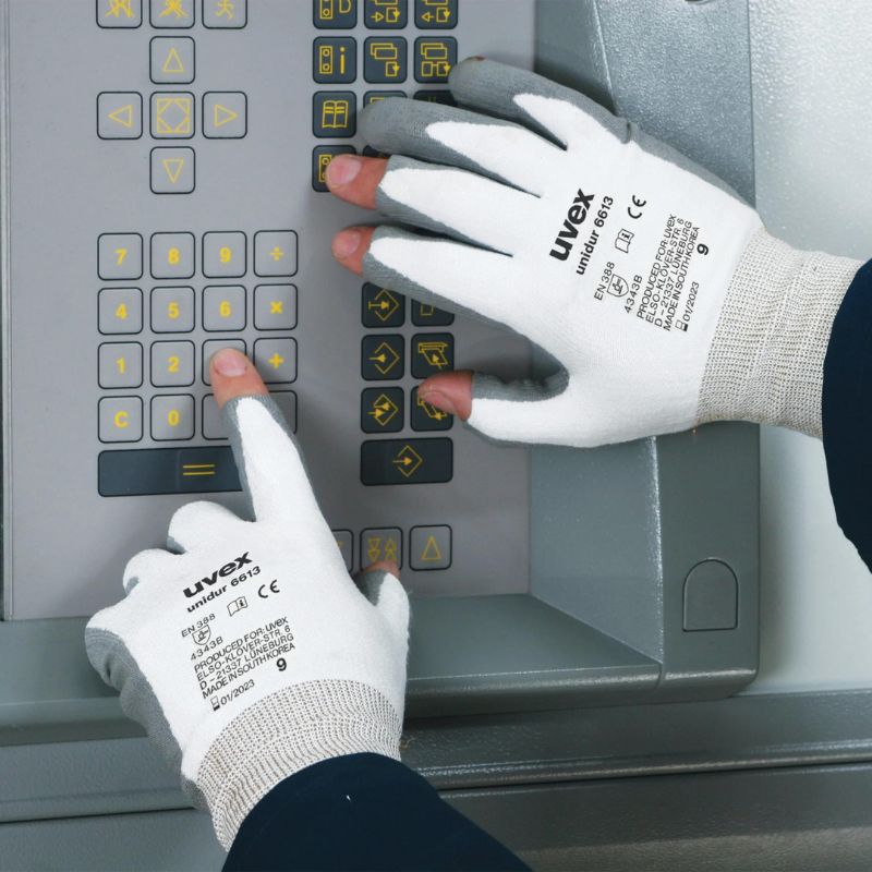 Uvex Unidur 6613 Fingerless Work Gloves - SafetyGloves.co.uk
