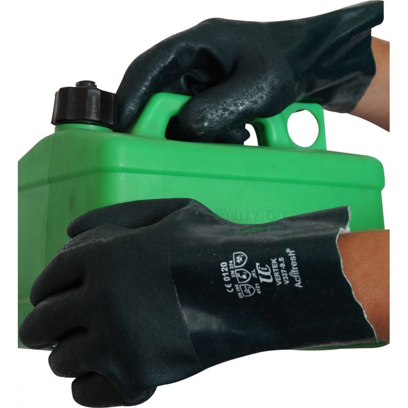 Green Double Dipped 11" PVC Gauntlets V327 - SafetyGloves.co.uk
