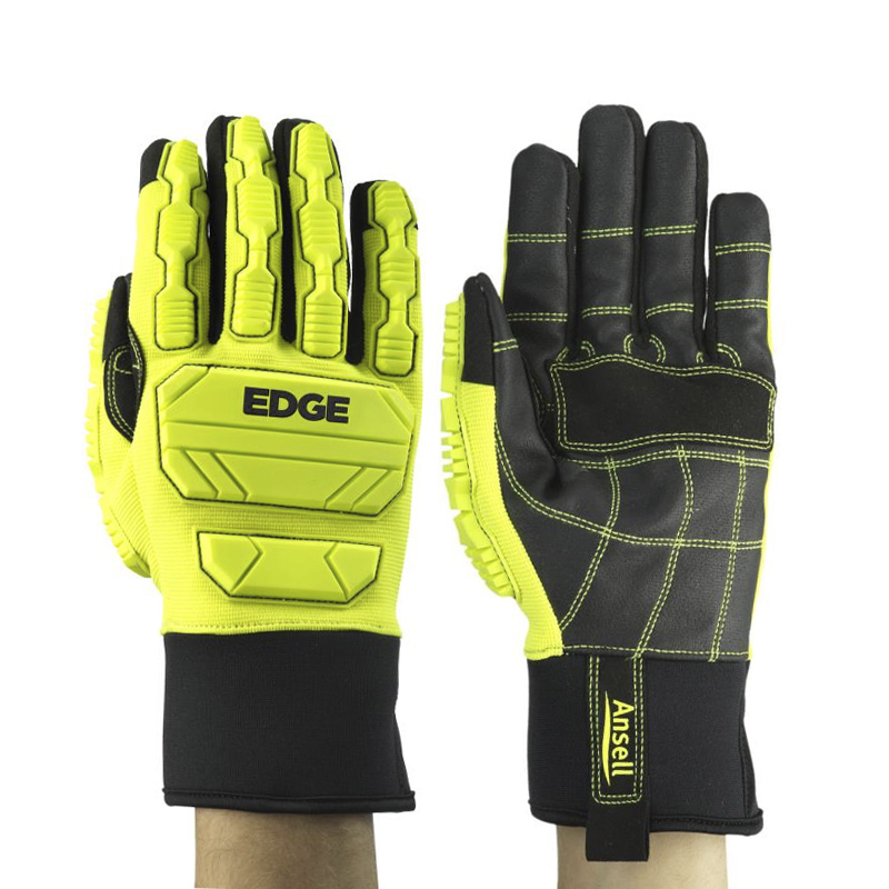 Ansell Edge 48-205 Heavy-Duty Hi-Viz Work Gloves - SafetyGloves.co.uk