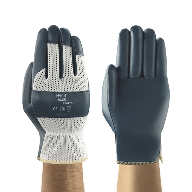 Ansell Hynit 32-815 Gunn Cut Nitrile Work Gloves - SafetyGloves.co.uk
