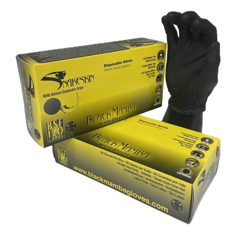 Black Mamba Snakeskin Disposable Gloves - SafetyGloves.co.uk
