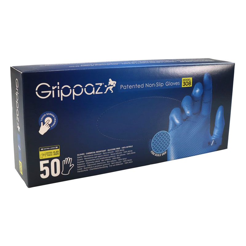 Grippaz 308 Strong Blue Disposables x50 - SafetyGloves.co.uk