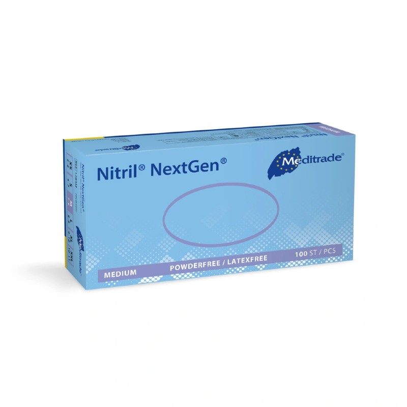 Meditrade Blue Nitrile Disposable Gloves - SafetyGloves.co.uk
