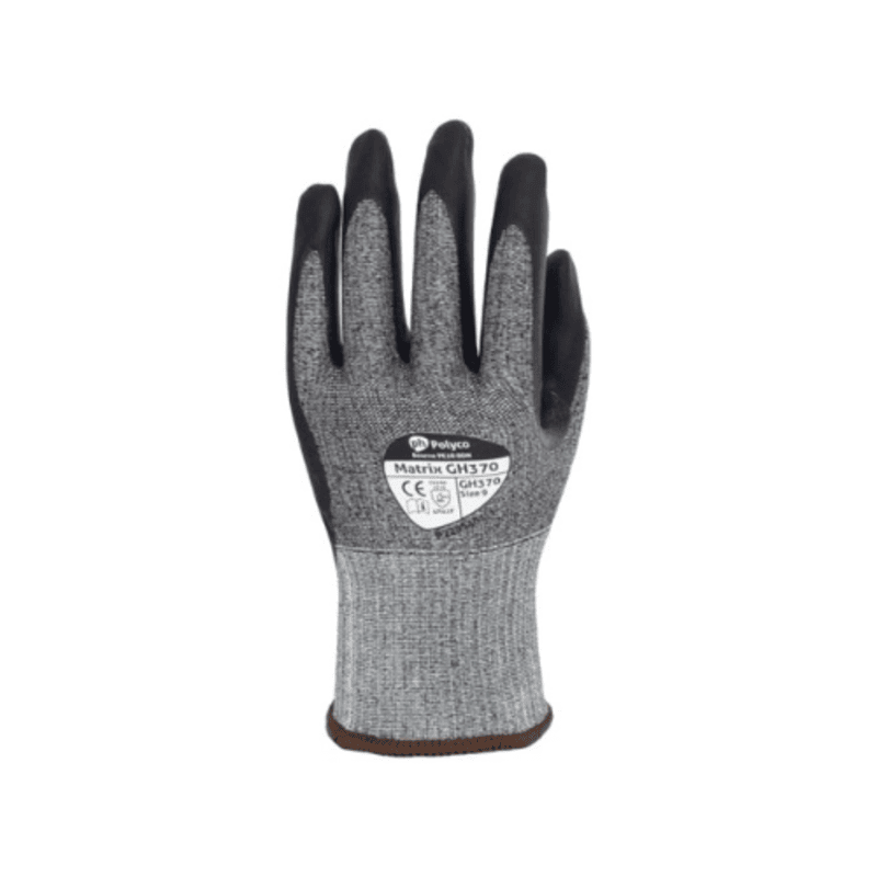 Polyco GH370 BLKGRY CutResistant Gloves - SafetyGloves.co.uk