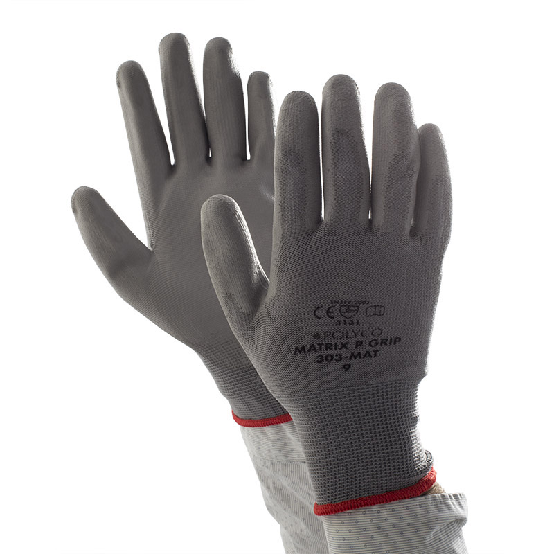 Polyco Matrix P Grip Grey Gloves 300-MAT - SafetyGloves.co.uk