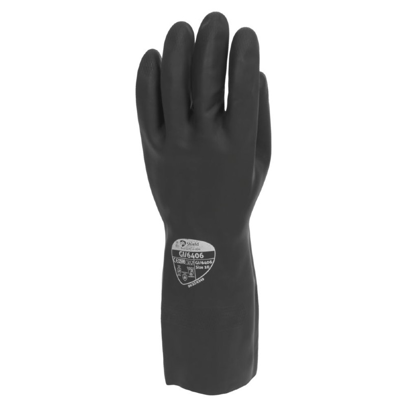 Shield Black Rubber Gauntlets (33cm) - SafetyGloves.co.uk
