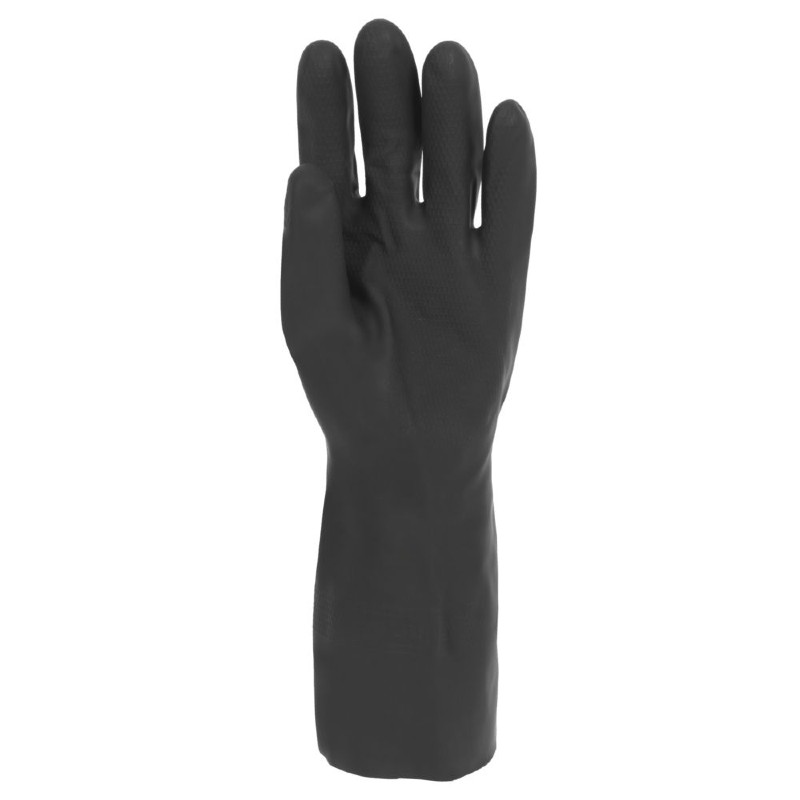 Shield Black Rubber Gauntlets (33cm) - SafetyGloves.co.uk