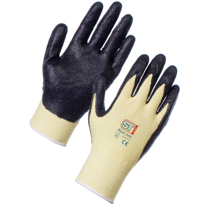 Supertouch Black Jack Kevlar Gloves 7124 - SafetyGloves.co.uk