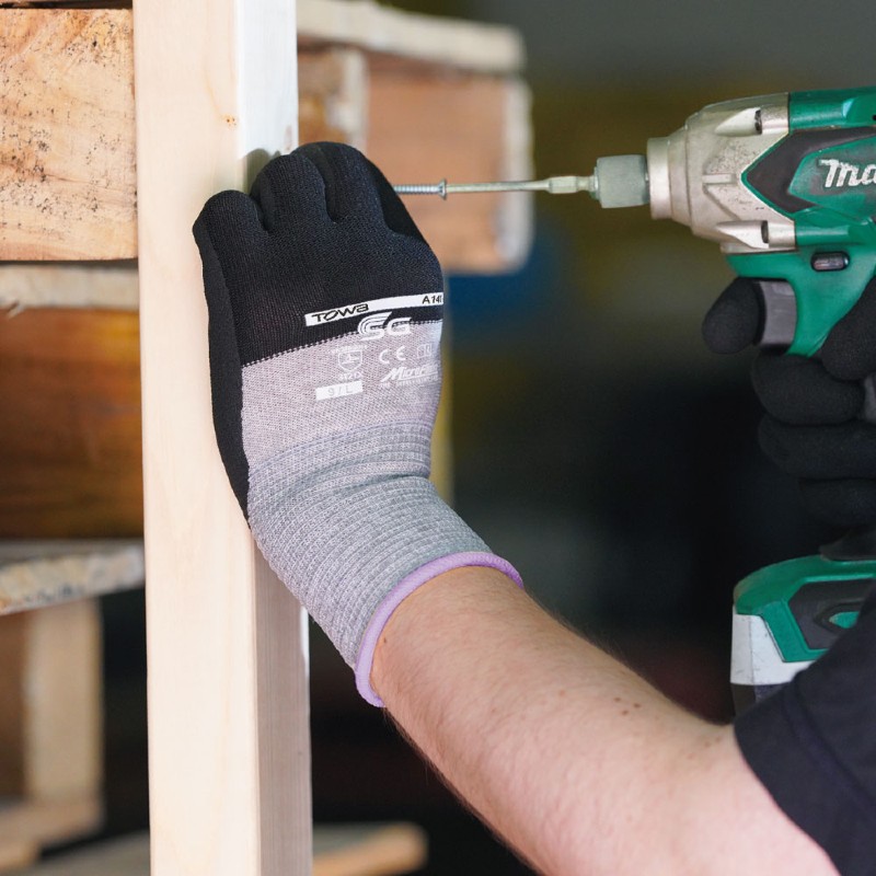 Towa SG A187 Nitrile-Coated Grip Gloves - SafetyGloves.co.uk
