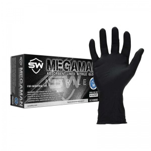 Megaman N66088 Absorbent-Lined Disposable Nitrile Gloves (Box of 50 ...